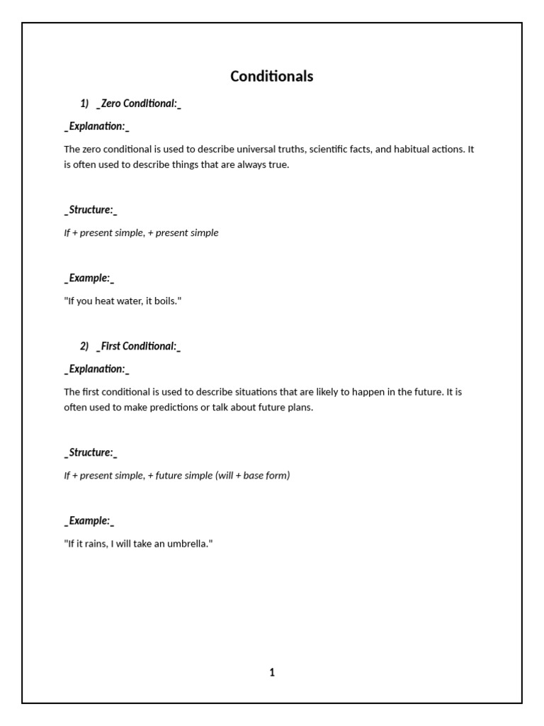 Conditionals | PDF