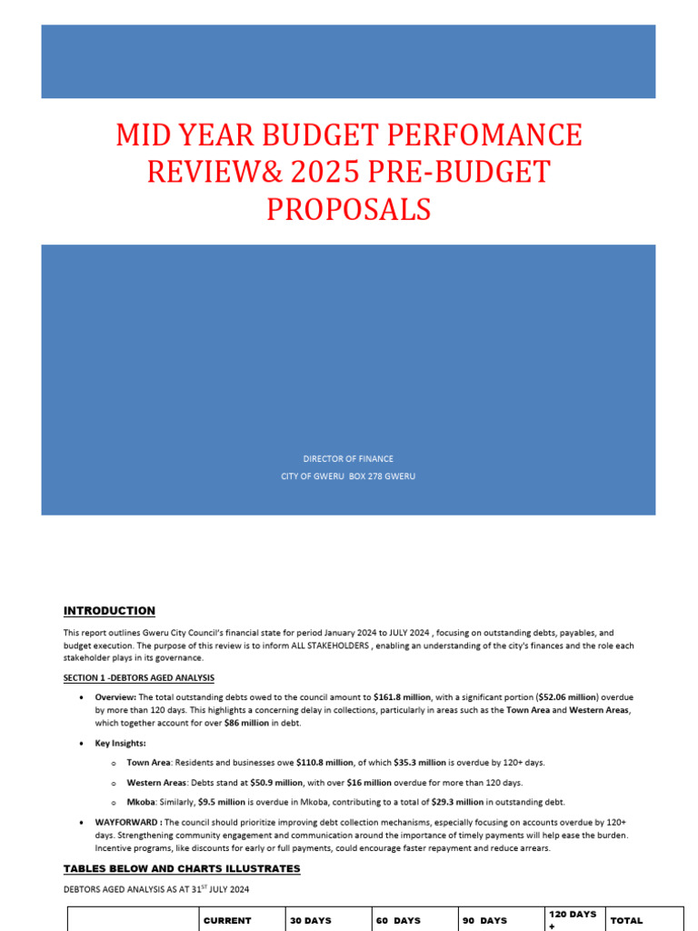 2024 Budget Perfomance and 2025 Pre-Budget Proposals | PDF | Expense | Debt