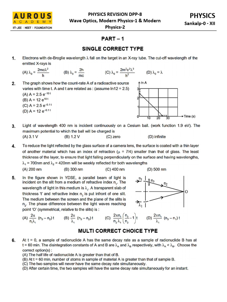 Physics Revision DPP-8 New | PDF