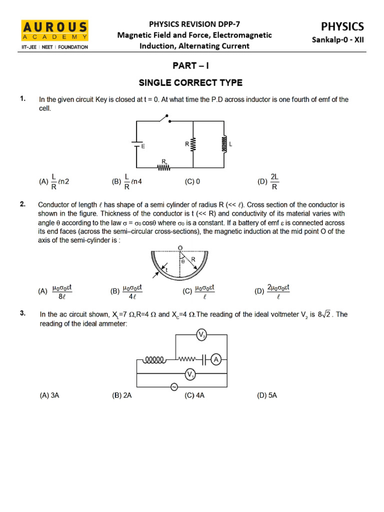 Physics Revision DPP-7 New | PDF