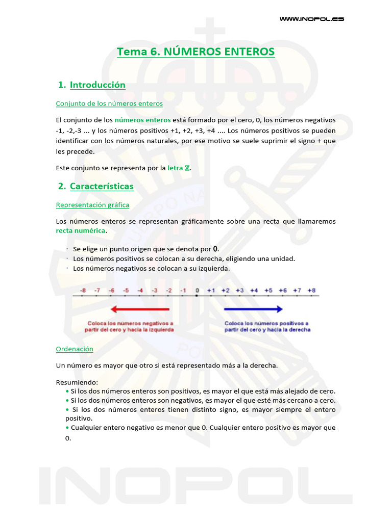 Números Enteros | PDF | Entero | Sustracción