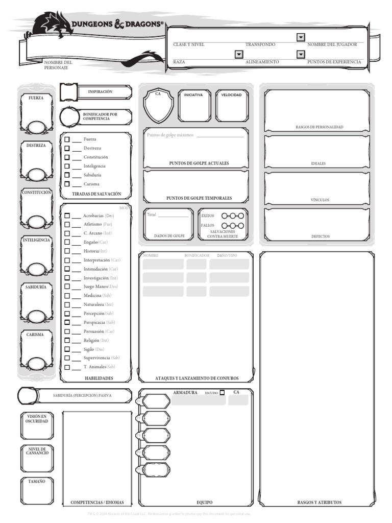 Ficha de Personaje: Clerigo Enano D&D | PDF