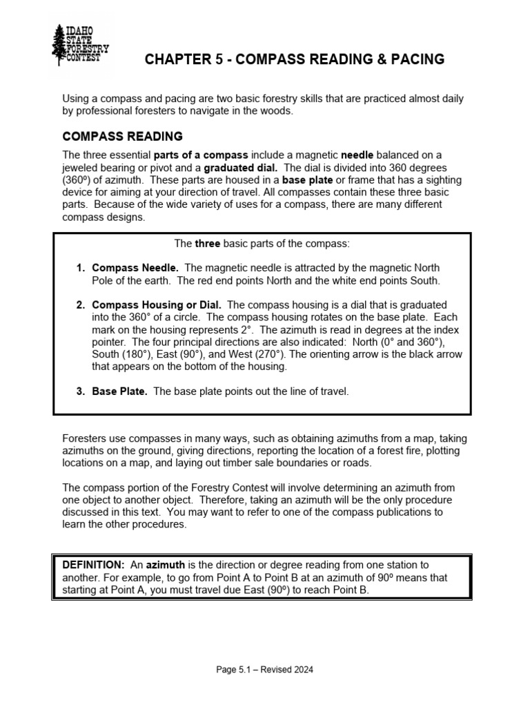 Compass Skills for Forestry Contest | PDF | Compass | Navigation