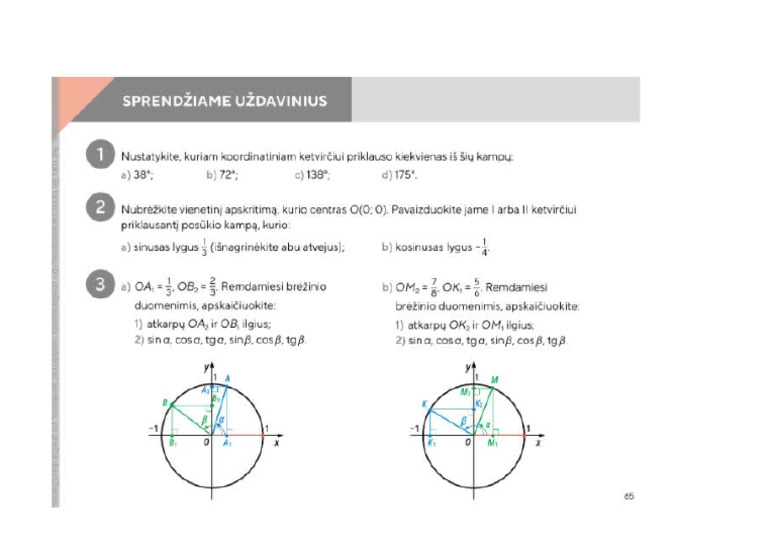 Vienetinis Apskritimas. Posukio Kampai1 | PDF