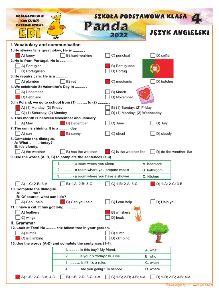 PANDA A4 2022 Klucz | PDF