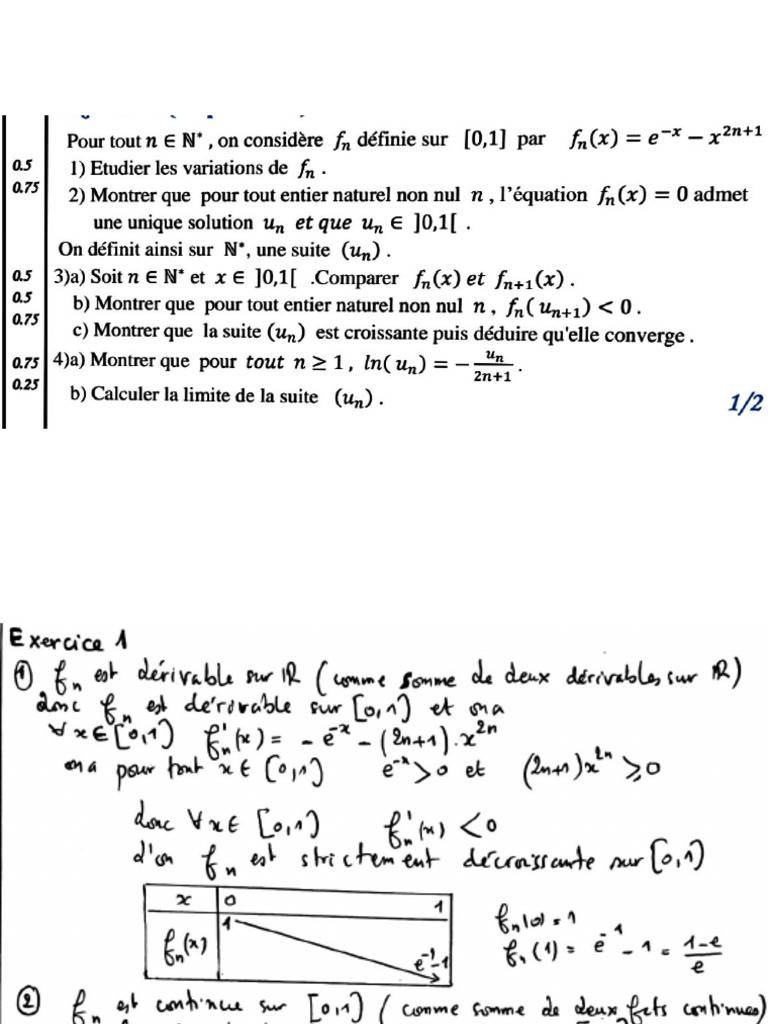 Exercice Suite Implicite Eeexp | PDF