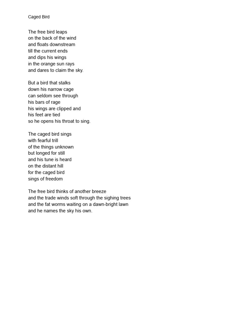 Maya Angelou - Caged Bird - and Other Poems | PDF