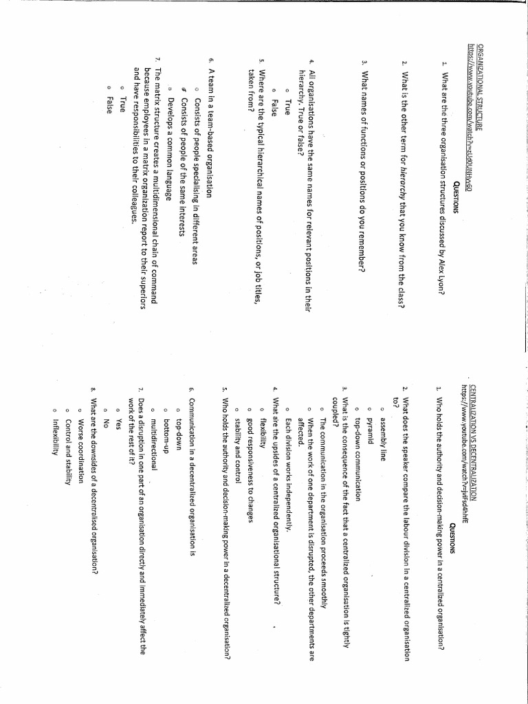ORGANIZATIONAL STRUCTURE_CENTRALIZATION VS DECENTRALIZATION | PDF
