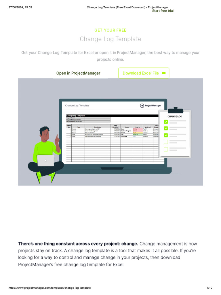 Free Change Log Template for Excel | PDF | Project Management ...