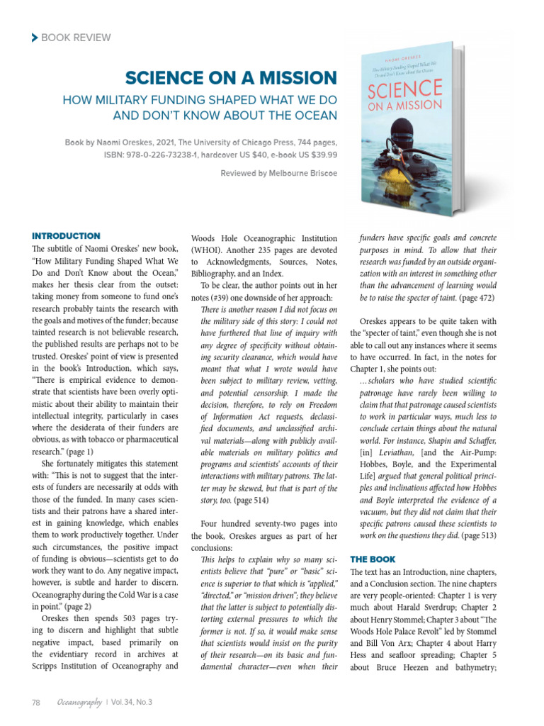 34-3 - Briscoe Review of Oreskes Science On A Misison | PDF | Earth ...