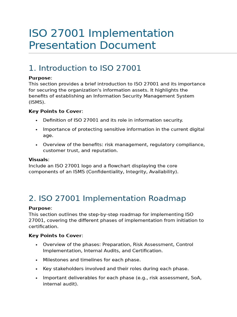 ISO 27001 Implementation Roadmap Guide | PDF | Risk | Audit