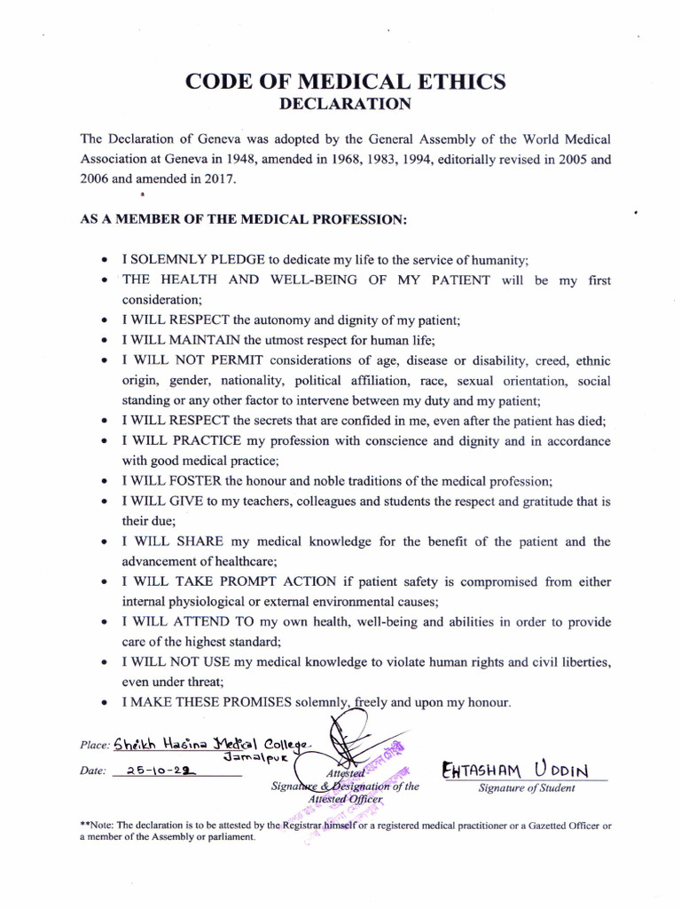 Code of Medical Ethics | PDF