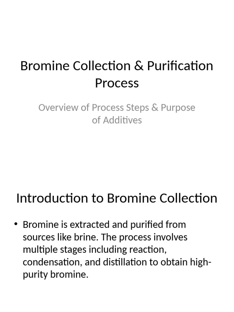 Bromine Extraction and Purification Process | PDF