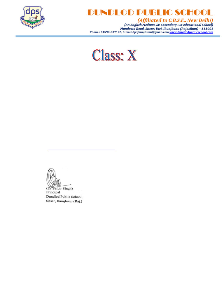 Present Class X Instructions For Session 2025 - 2026 | PDF