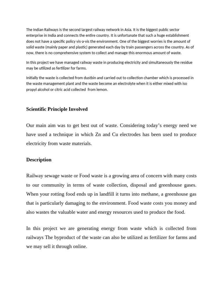 Railway Waste Management | PDF