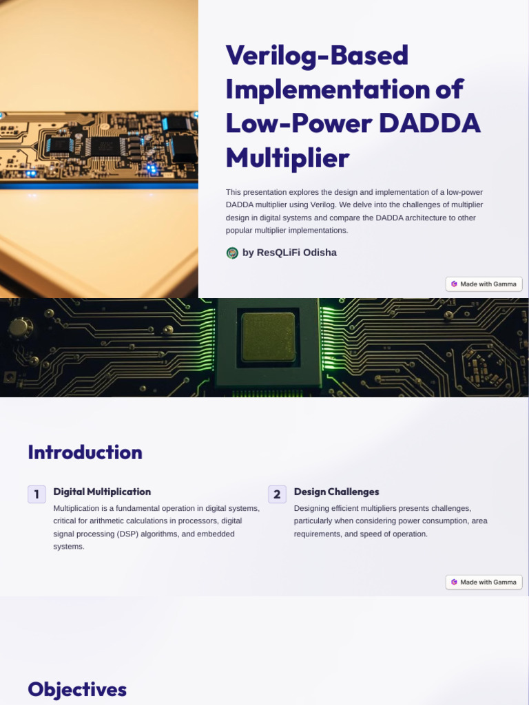Verilog Based Implementation of Low Power DADDA Multiplier | PDF | Computer Architecture | Computing