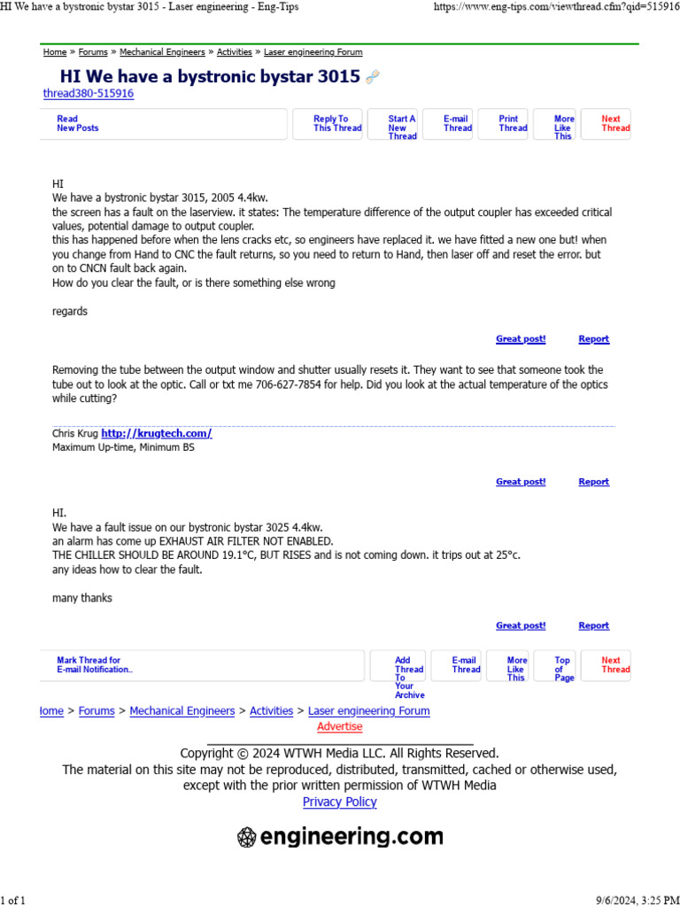 HI We Have A Bystronic Bystar 3015 - Laser Engineering - Eng-Tips | PDF | Optics