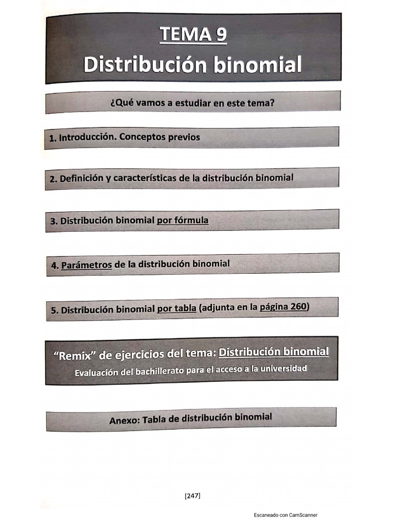 Tema. Distribución Binomial | PDF