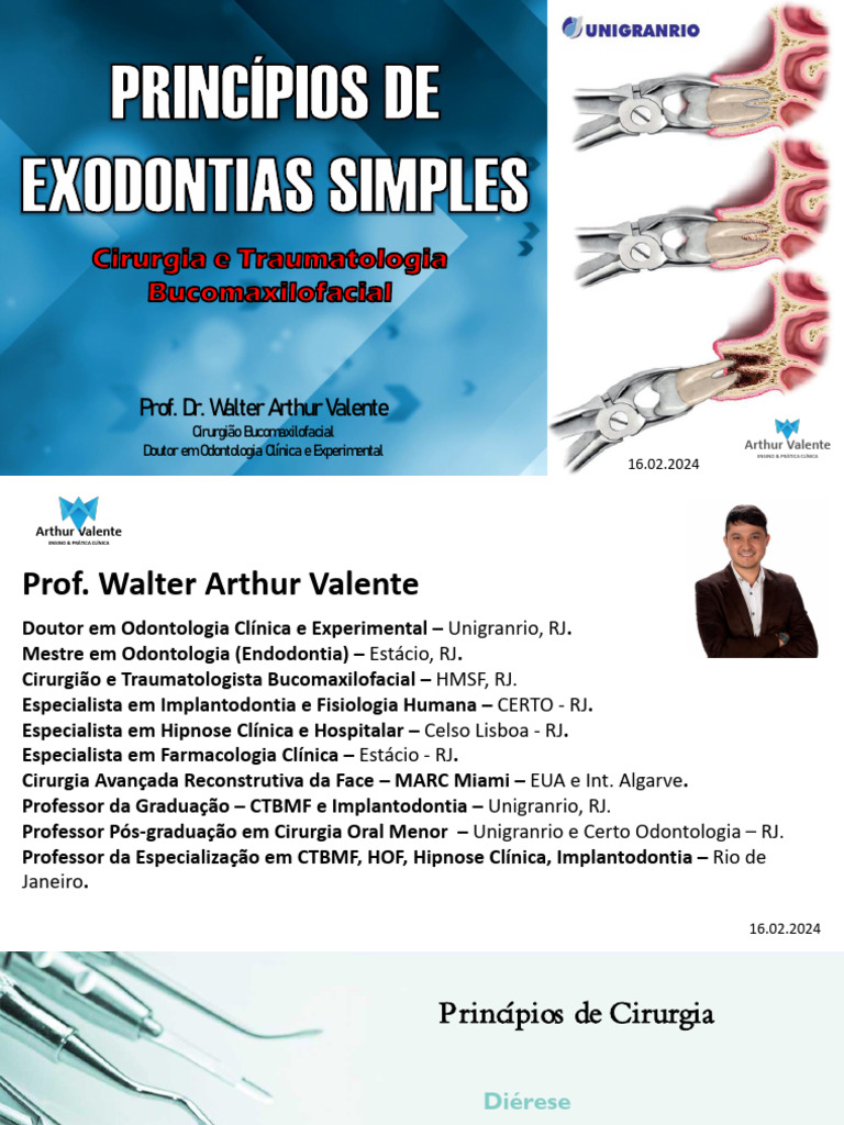 Princípios de Exodontias Simples | PDF | Cirurgia oral e maxilofacial ...