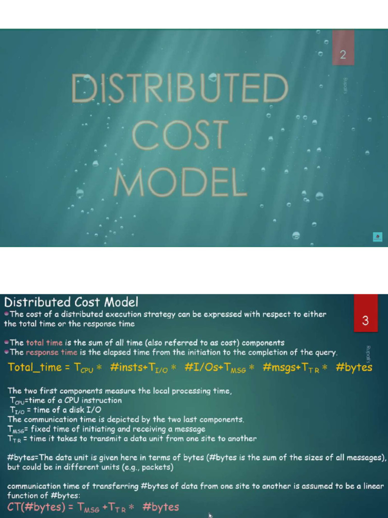 Distributed Cost Model | PDF
