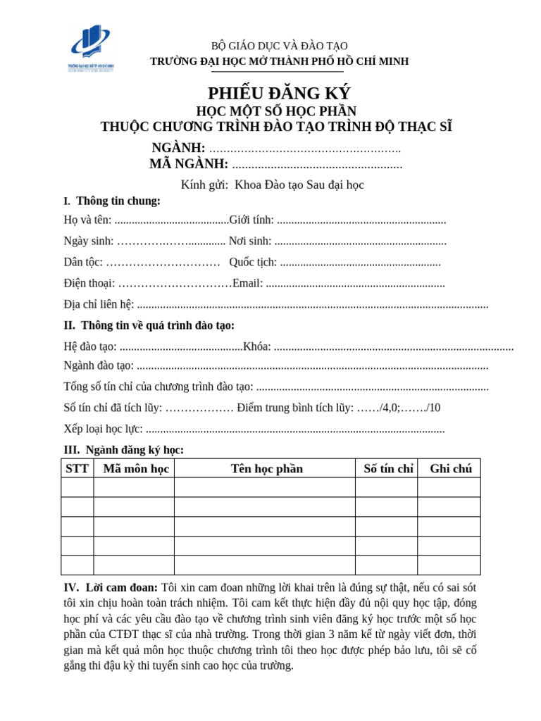 Form Dang Ky | PDF