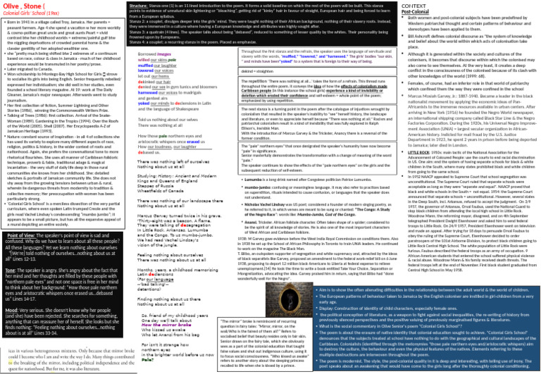 Colonial Girls' School Poem Analysis | PDF