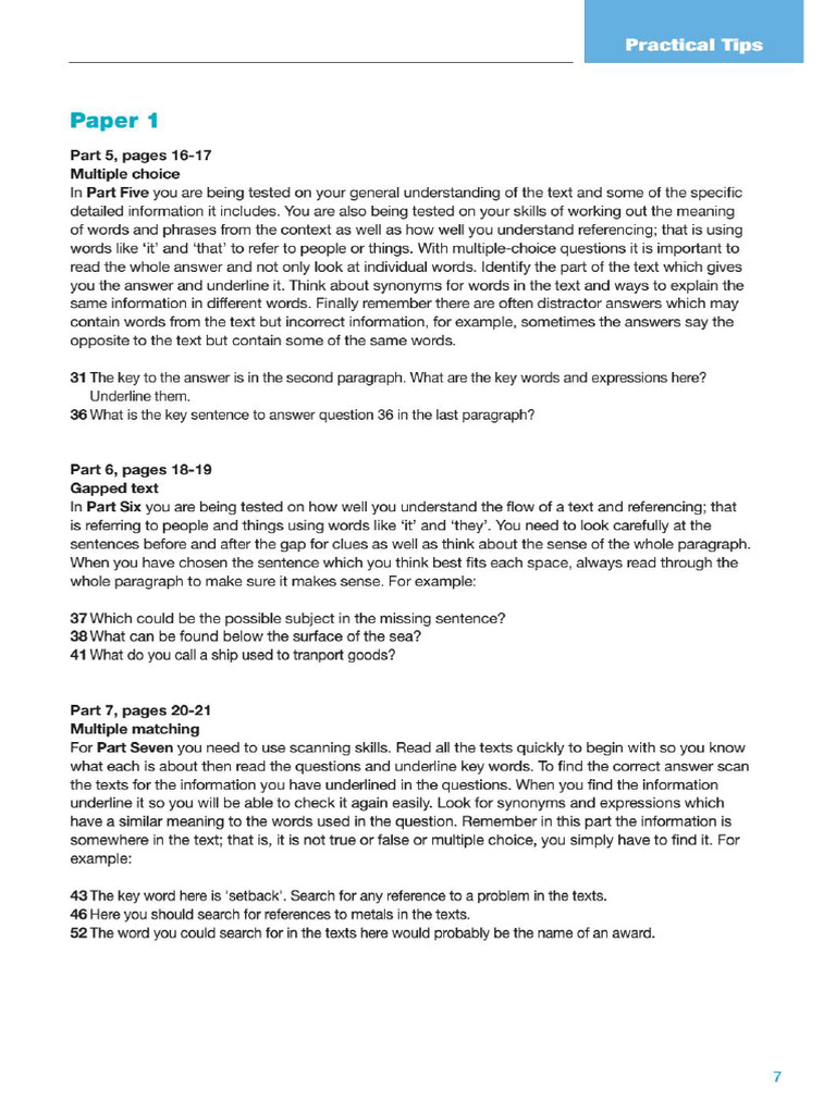 Ready For B2 First For Schools Practice Tests | PDF