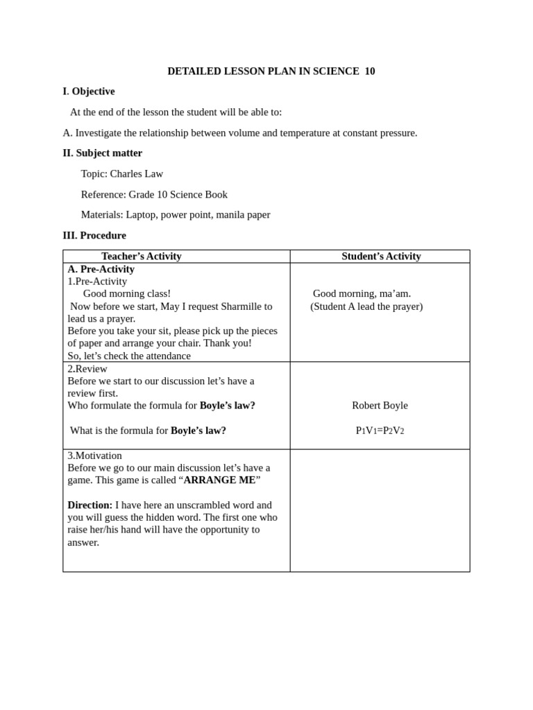 jasonLP Charles Law | PDF | Gases | Temperature