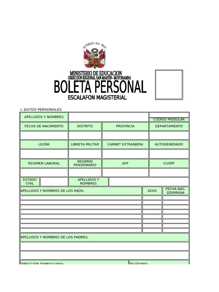 Boleta Personal | PDF