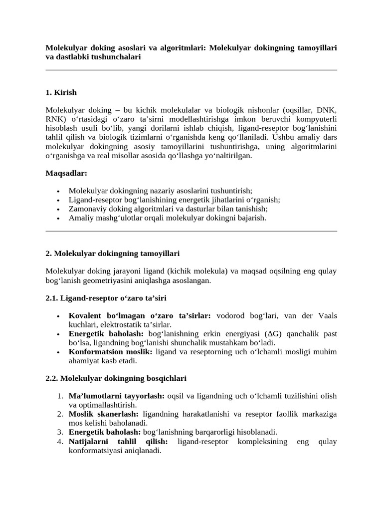 Ko'chma Dars-1 | PDF