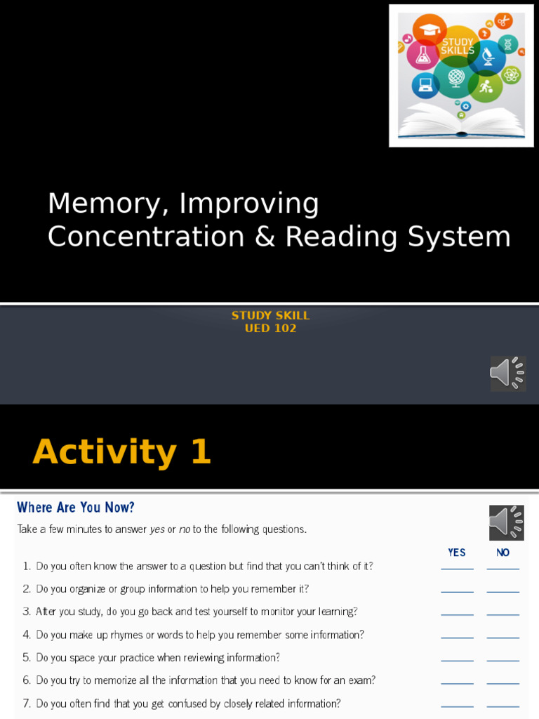 Memory Improvement and Study Strategies | PDF | Memory | Recall (Memory)