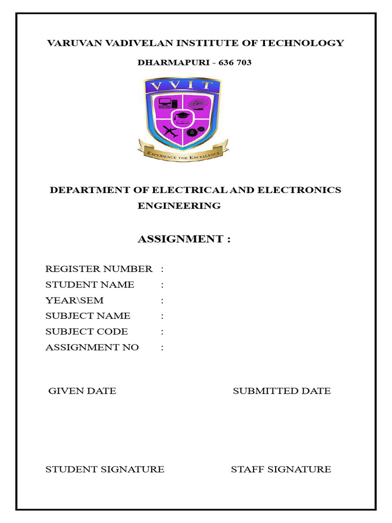 Electrical Engineering Assignment Template | PDF