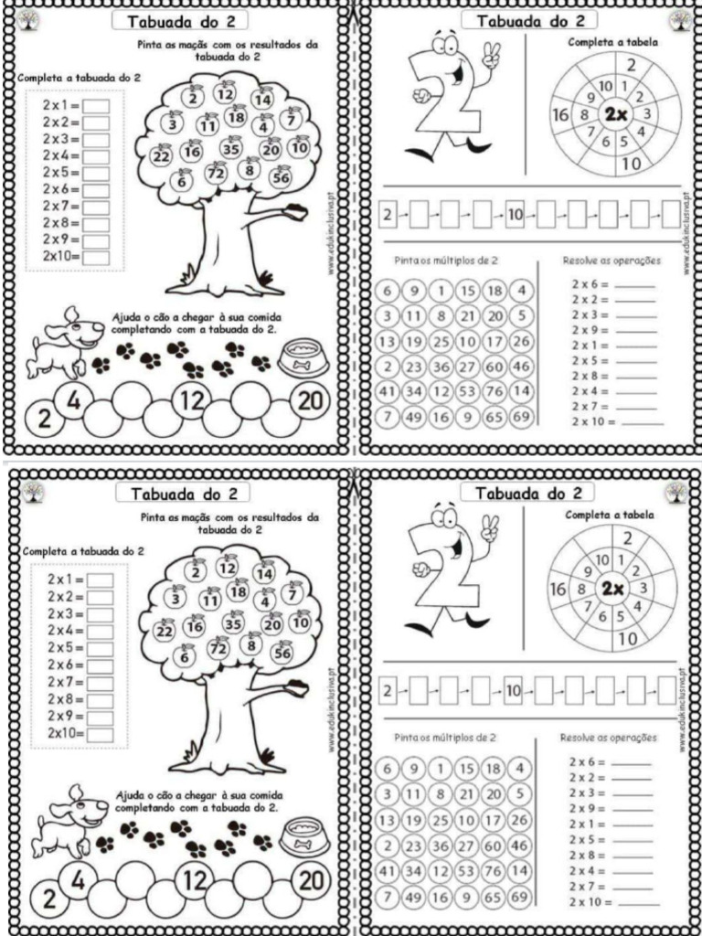 Treinando A Tabuada Do 2 - Atividades | PDF