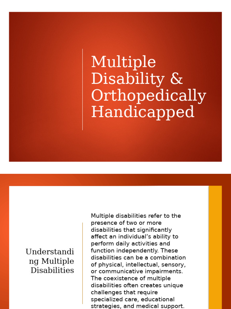 Updated Multiple Disability Orthopedic Handicap | PDF | Disability ...