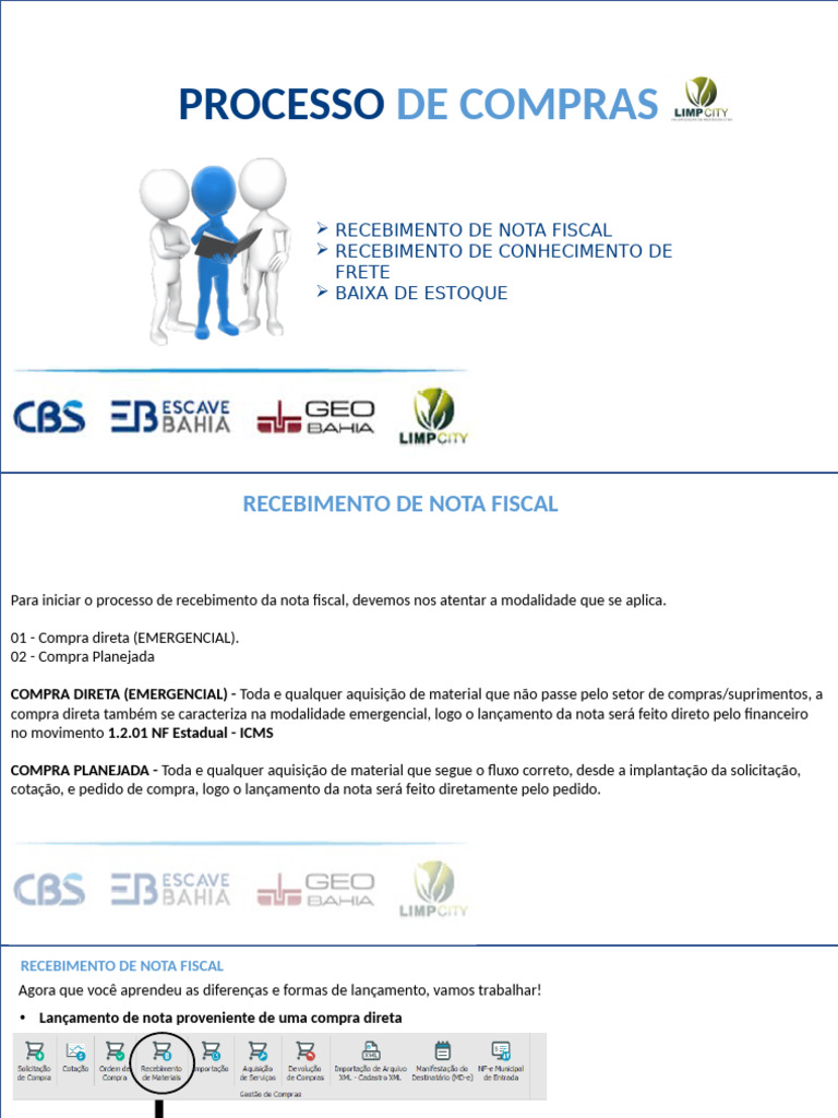 Processo de Compras - CBS Recebimento | PDF | Conta de transação ...