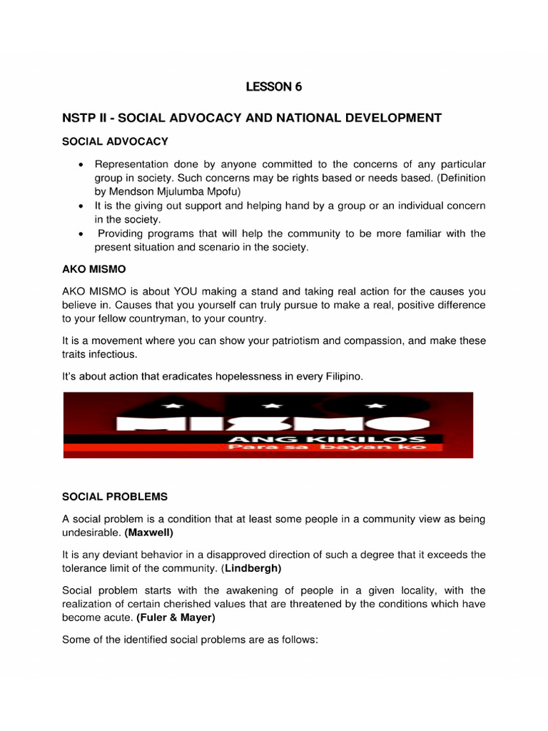 NSTP 2 Lesson 6 | PDF