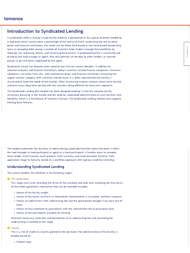 Understanding Syndicated Lending Module | PDF | Syndicated Loan | Interest