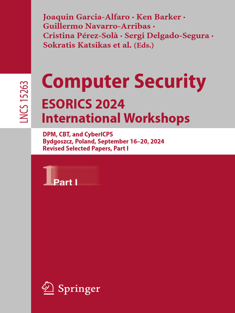 Computer Security. ESORICS 2024 International Workshops | PDF | Cluster Analysis | Computing