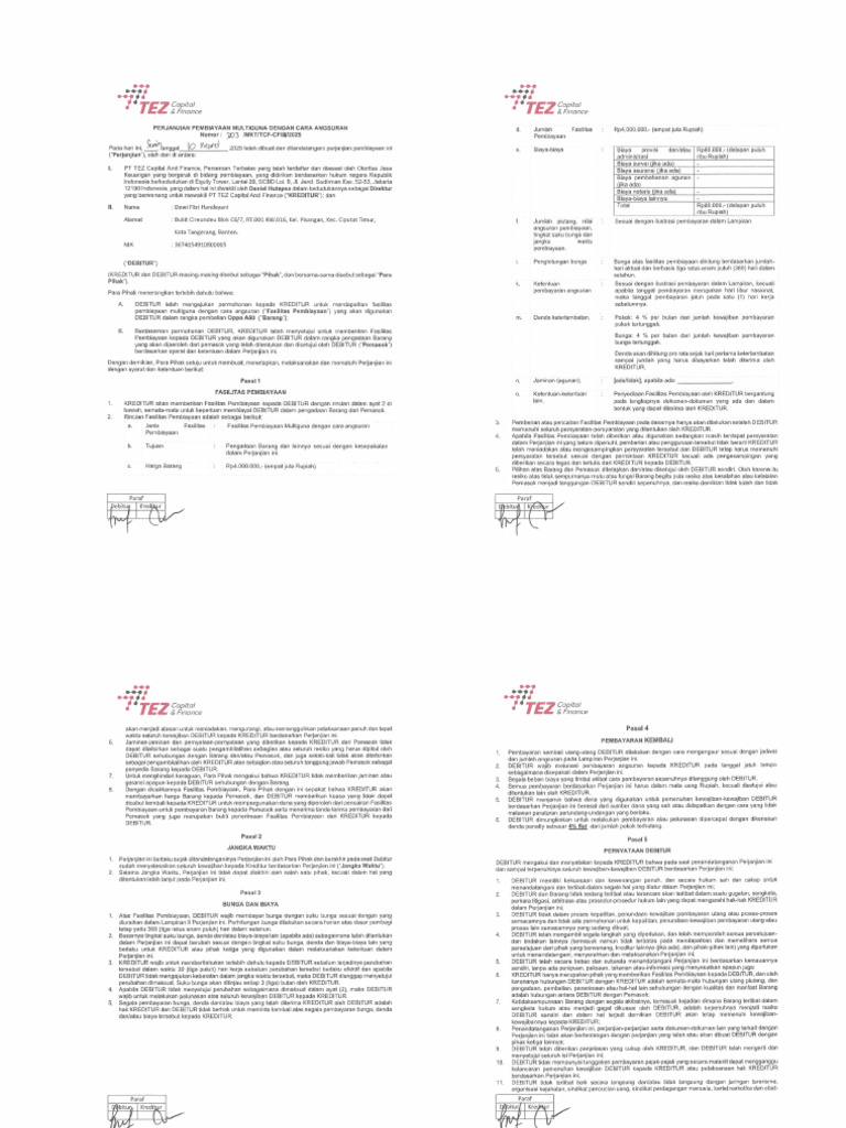 (TCF) Perjanjian - Dewi Fitri Handayani | PDF