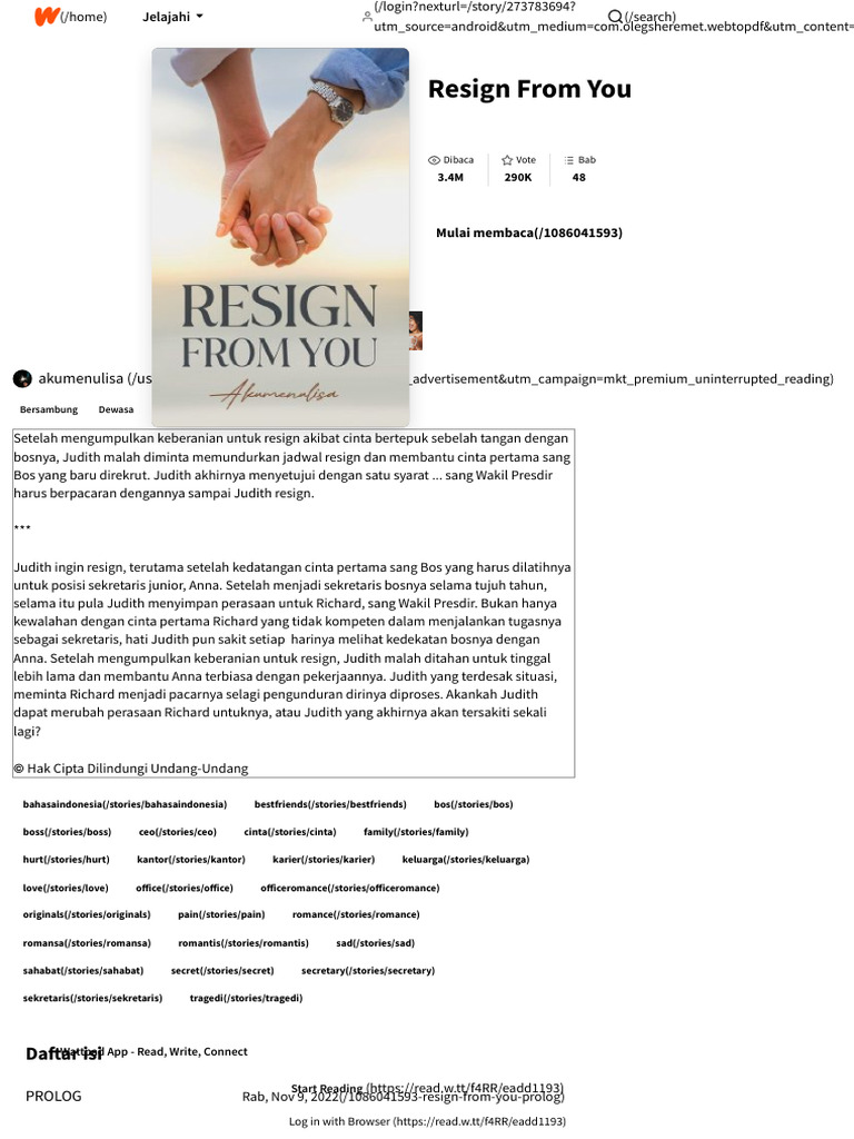 Resign From You - Akumenulisa - Wattpad | PDF