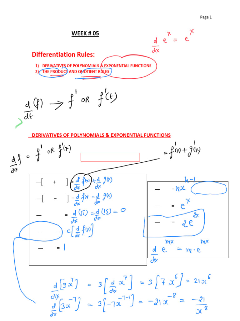 Handwritten Notes Week 5 3 | PDF | Derivative | Acceleration
