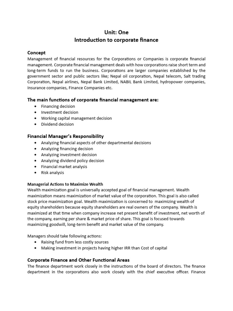 Introduction To Corporate Finance | PDF | Money | Corporations