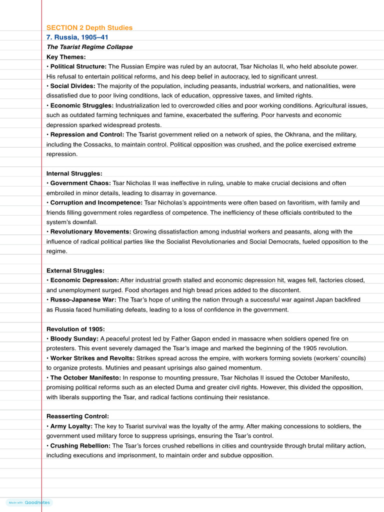 Russia and Germany SECTION 2 Depth Studies IGCSE History | PDF | Weimar ...