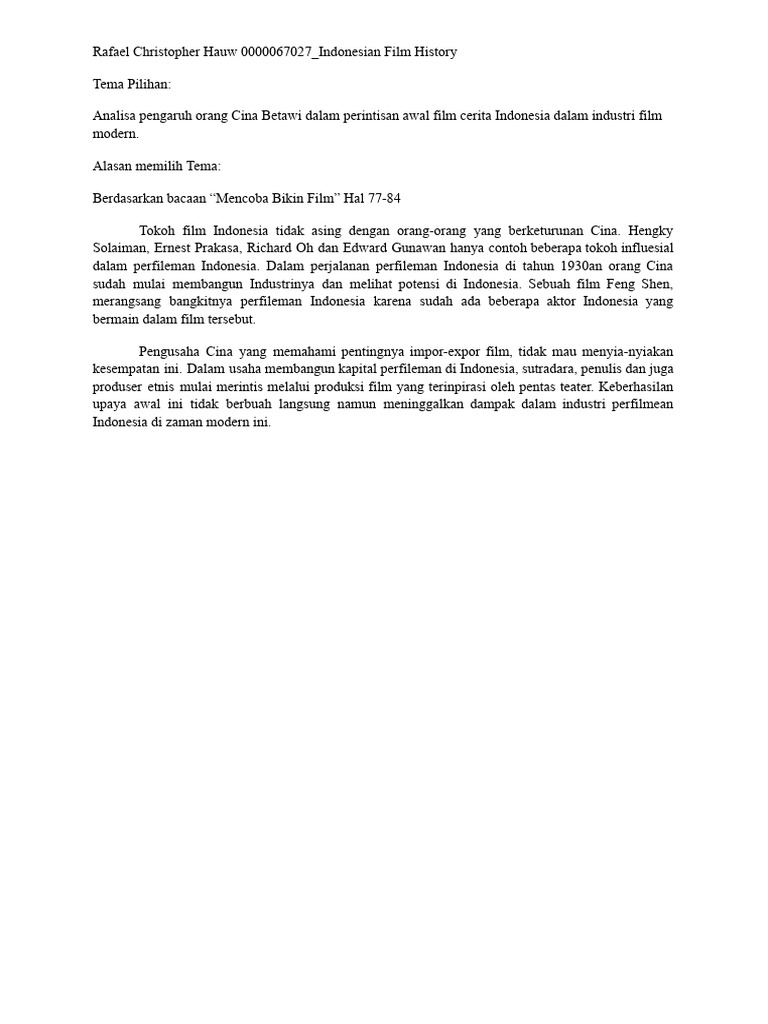 Tema Penulisan_Rafael Christopher Hauw 0000067027_Indonesian Film ...
