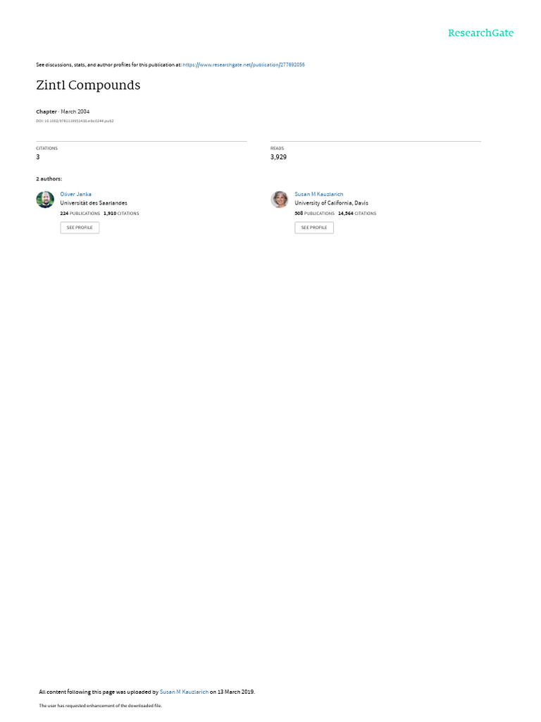 Zintl Phases With D-Metals | PDF | Chemical Bond | Chemical Compounds