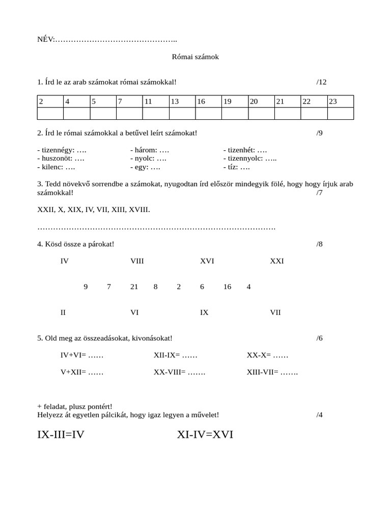 Római Számok | PDF