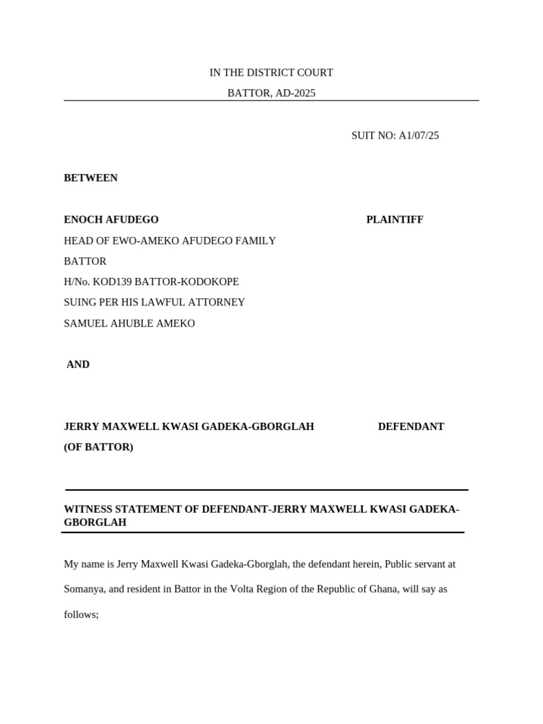 New witness statement for the defendant | PDF | Private Law | Justice