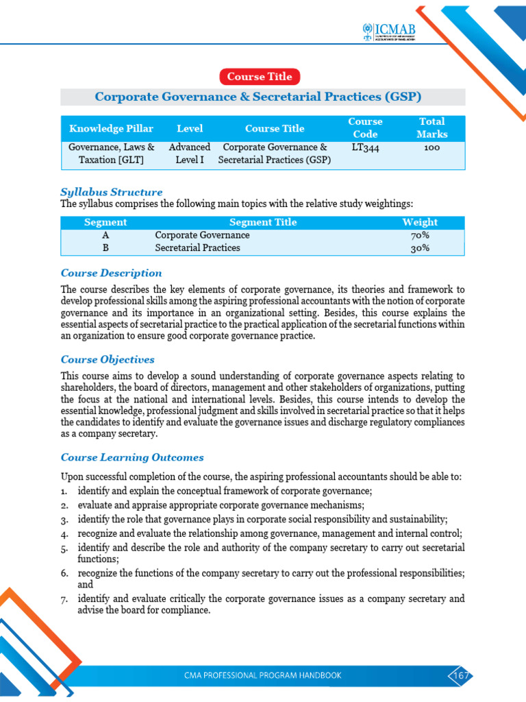 Corporate Governance & Secretarial Practices | PDF | Governance ...
