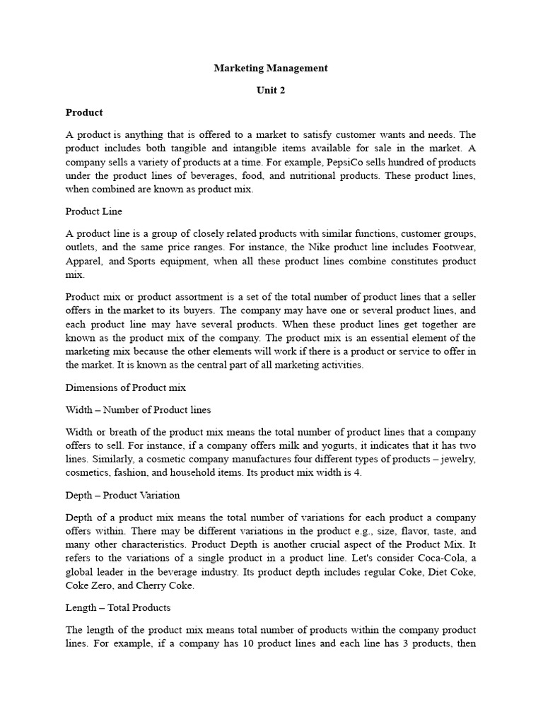 Marketing Management Unit 2 Notes | PDF | Pricing | Brand