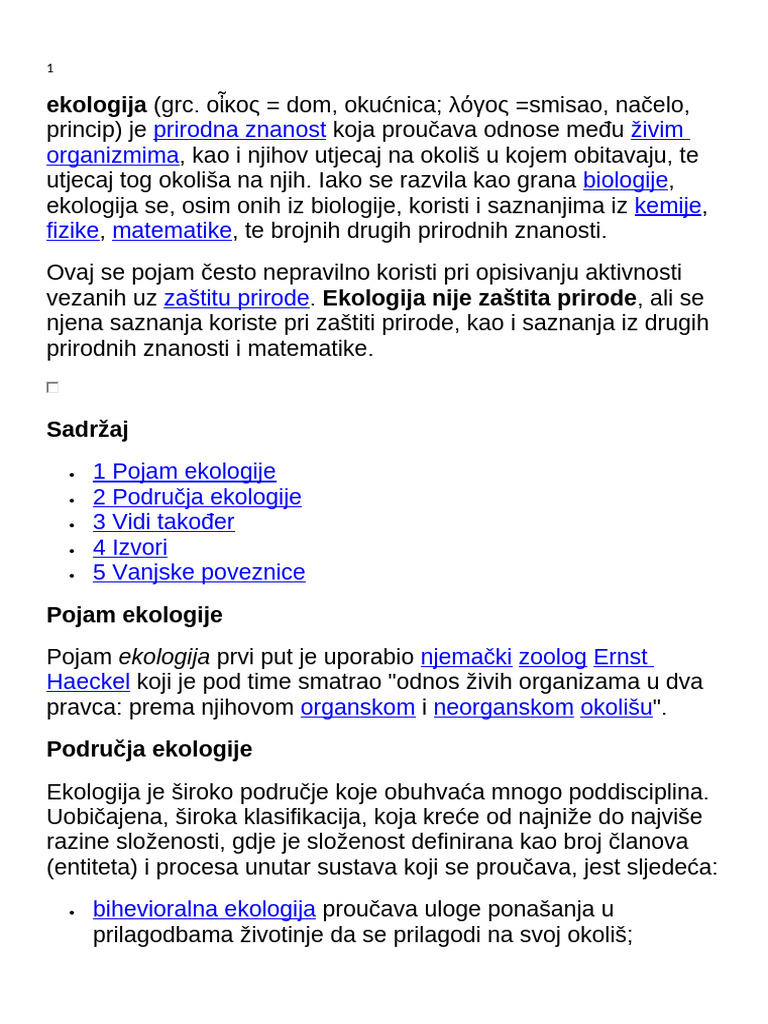 Ekologija | PDF